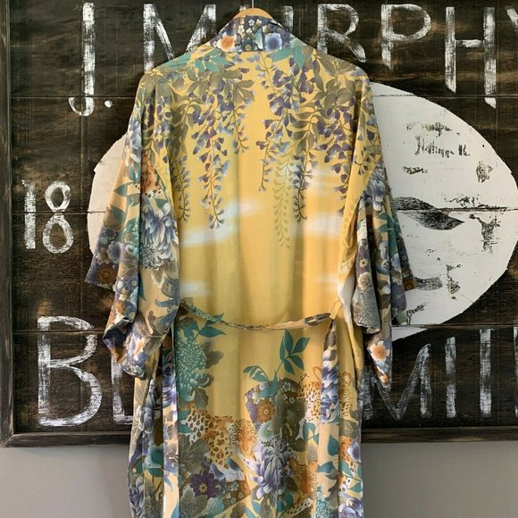 Shop Fig | Tops | New Bohemian Floral Kimono Maxi Duster Cardigan ...